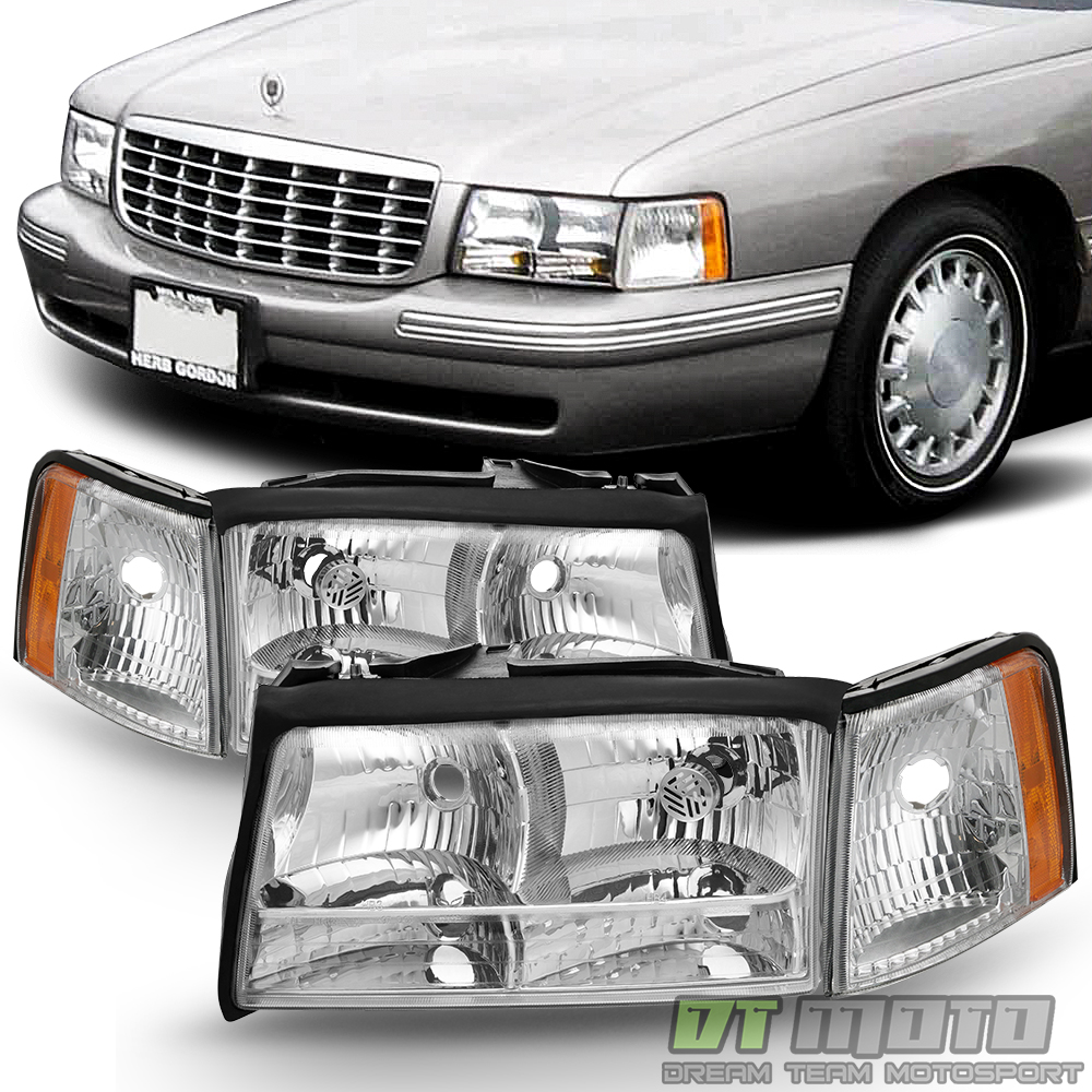 Replacement 1997 1998 1999 Cadillac Deville Headlights Headlamps w ...