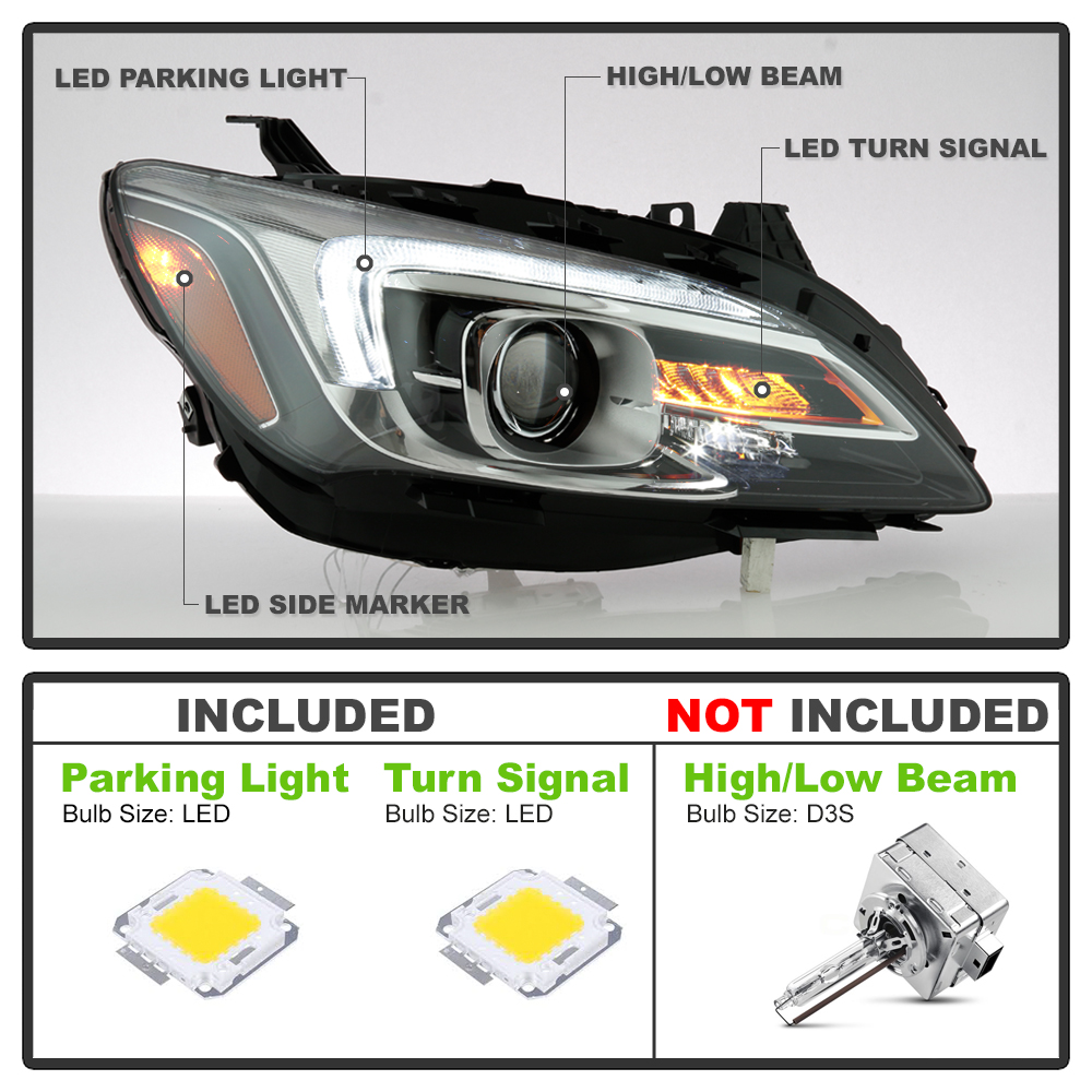 2017-2019 Buick LaCrosse HID/Xenon w/AFS LED DRL Projector Headlight ...