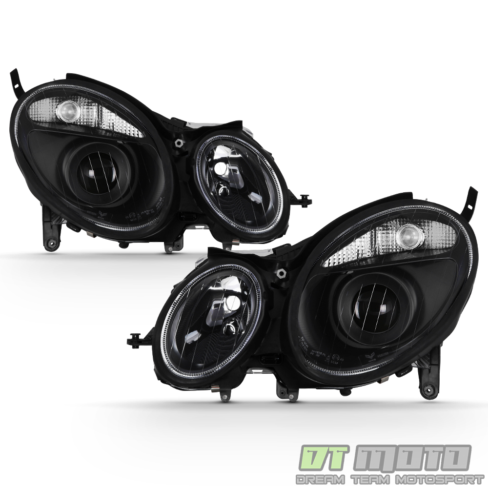 Black 2003-2006 Mercedes Benz W211 E-Class Headlights [Halogen Model ...