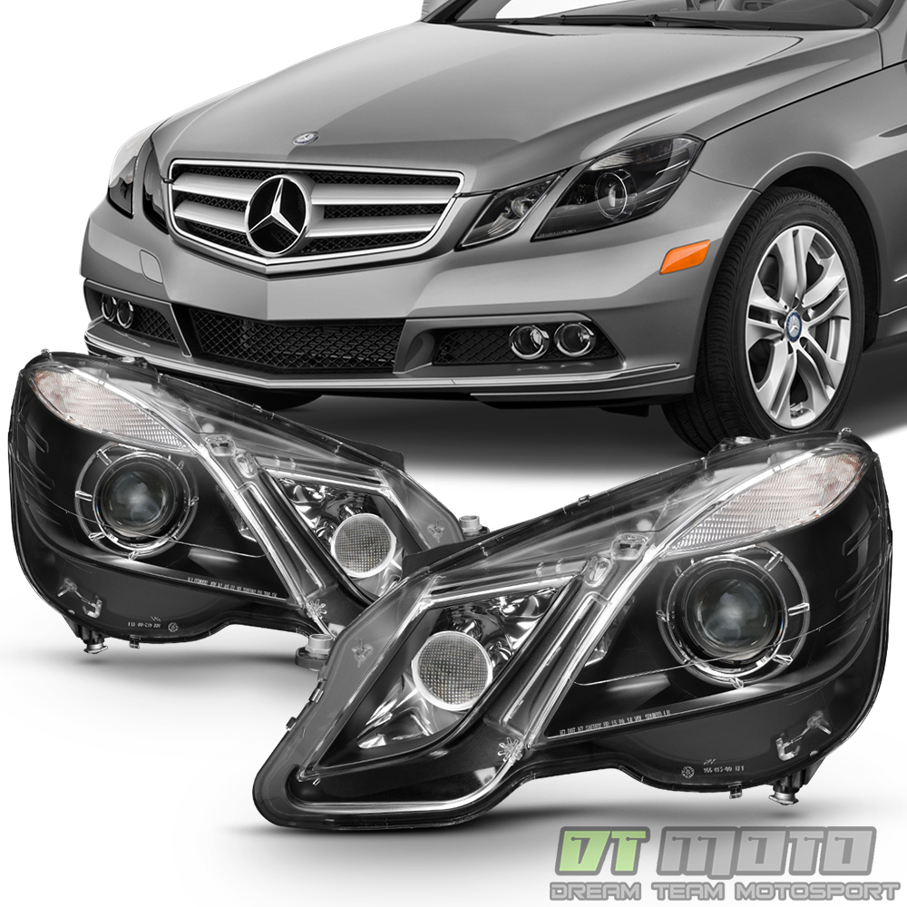 BLACK 2010-2013 Mercedes-Benz W212 E-Class E350 E550 Halogen Projector ...