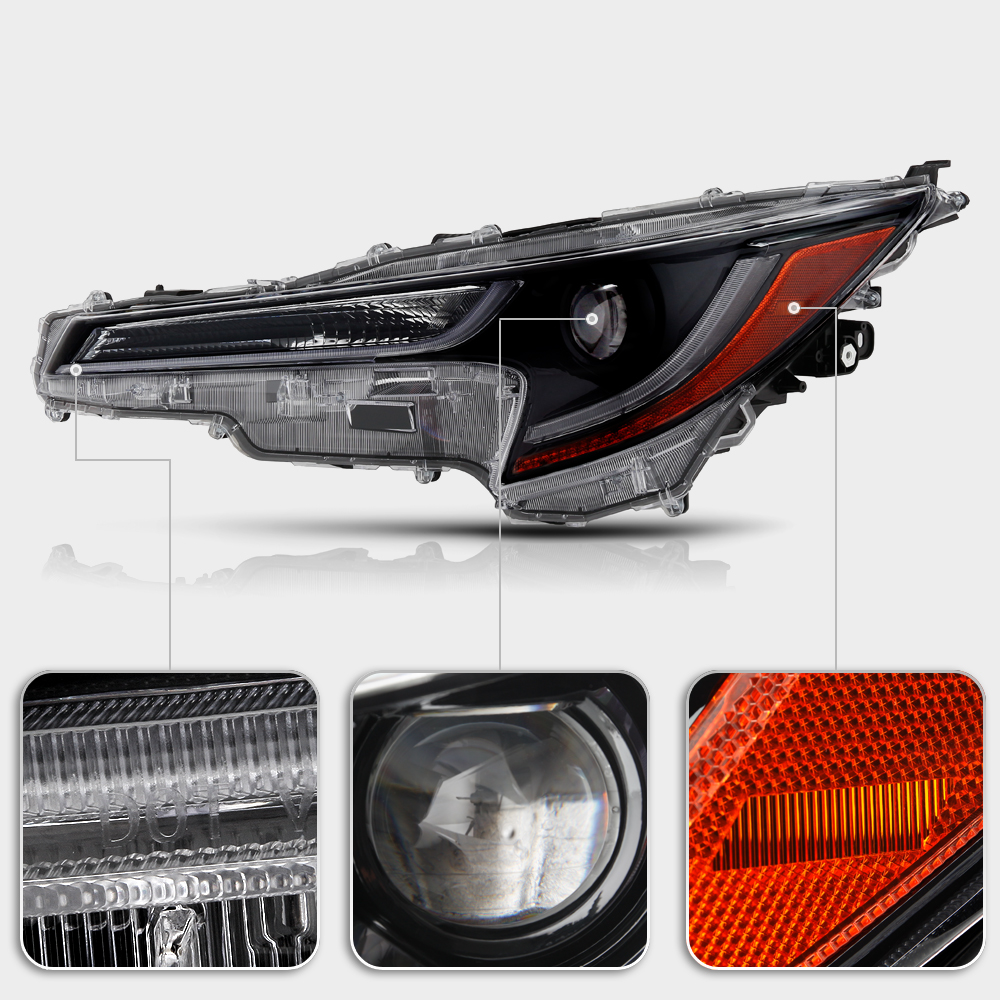For 2020-2021 Toyota corolla L LE LED Projector Headlights Headlamps ...