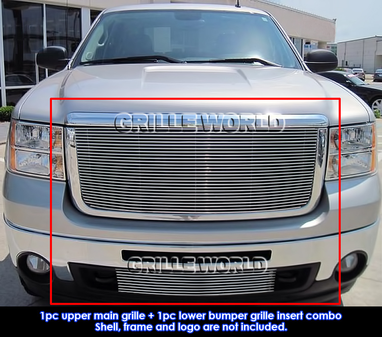 For 2007-2010 GMC Sierra 2500/3500 HD Billet Grille Grill Combo Insert ...
