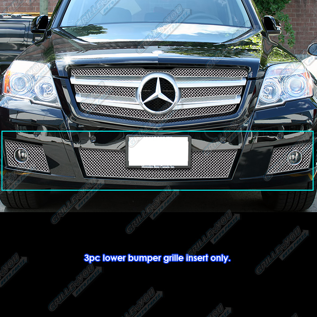 Fits 2010-2011 Mercedes-Benz GLK350 Stainless X Mesh Bumper Grille Insert