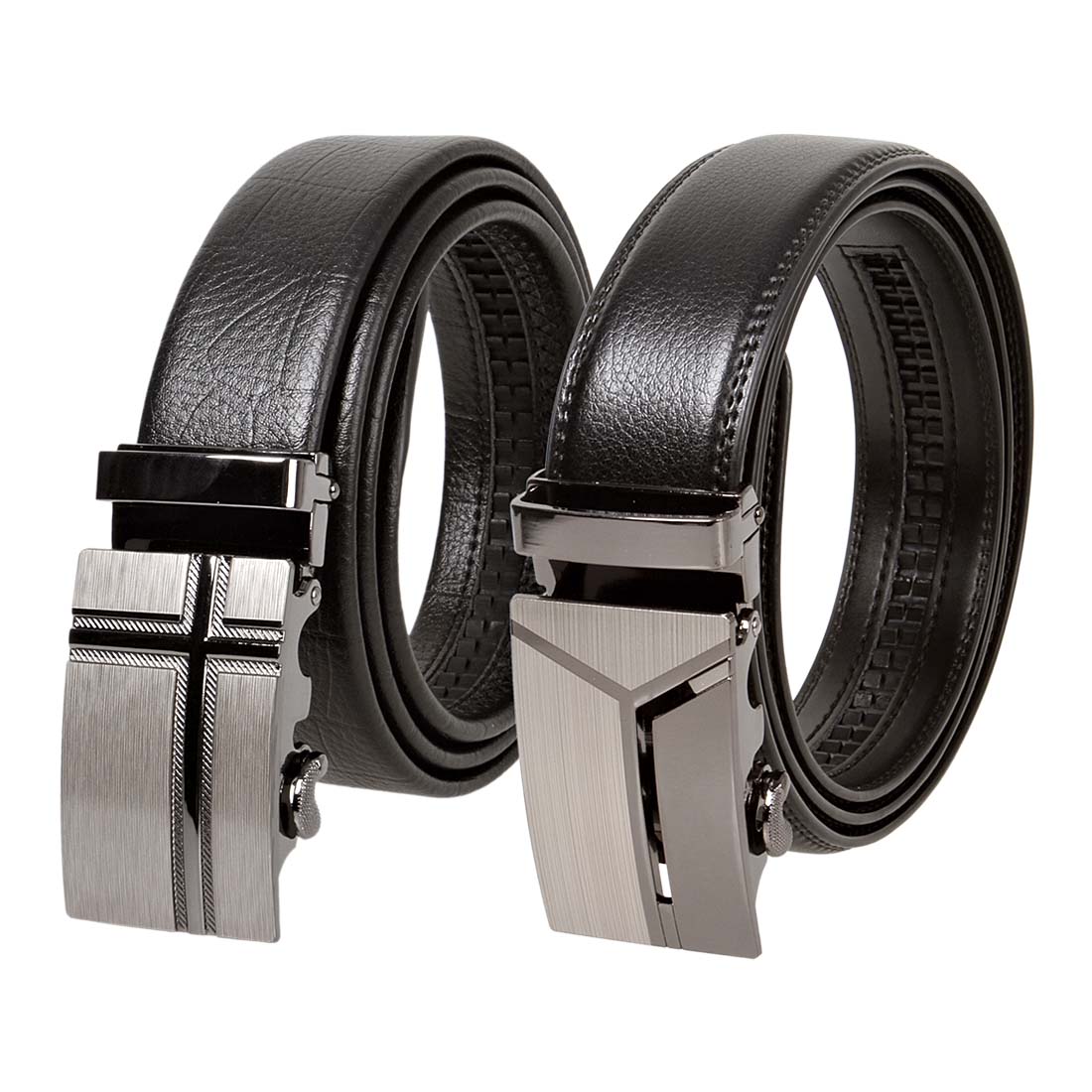 BMC 2pc Mens Fashionable Genuine Leather Mix Size Automatic Locking ...