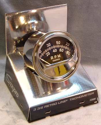 Sunpro FZ88R Tach Tachometer 0-8,000 RPM 3 3/8" Dia. Black Face Old ...