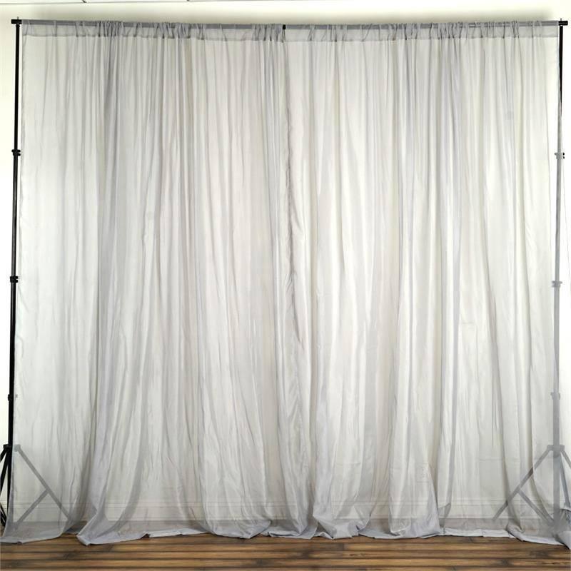 VOILE BACKDROP 10x10 ft Curtain Photo Booth 2 panels 5x10 ft Wedding ...