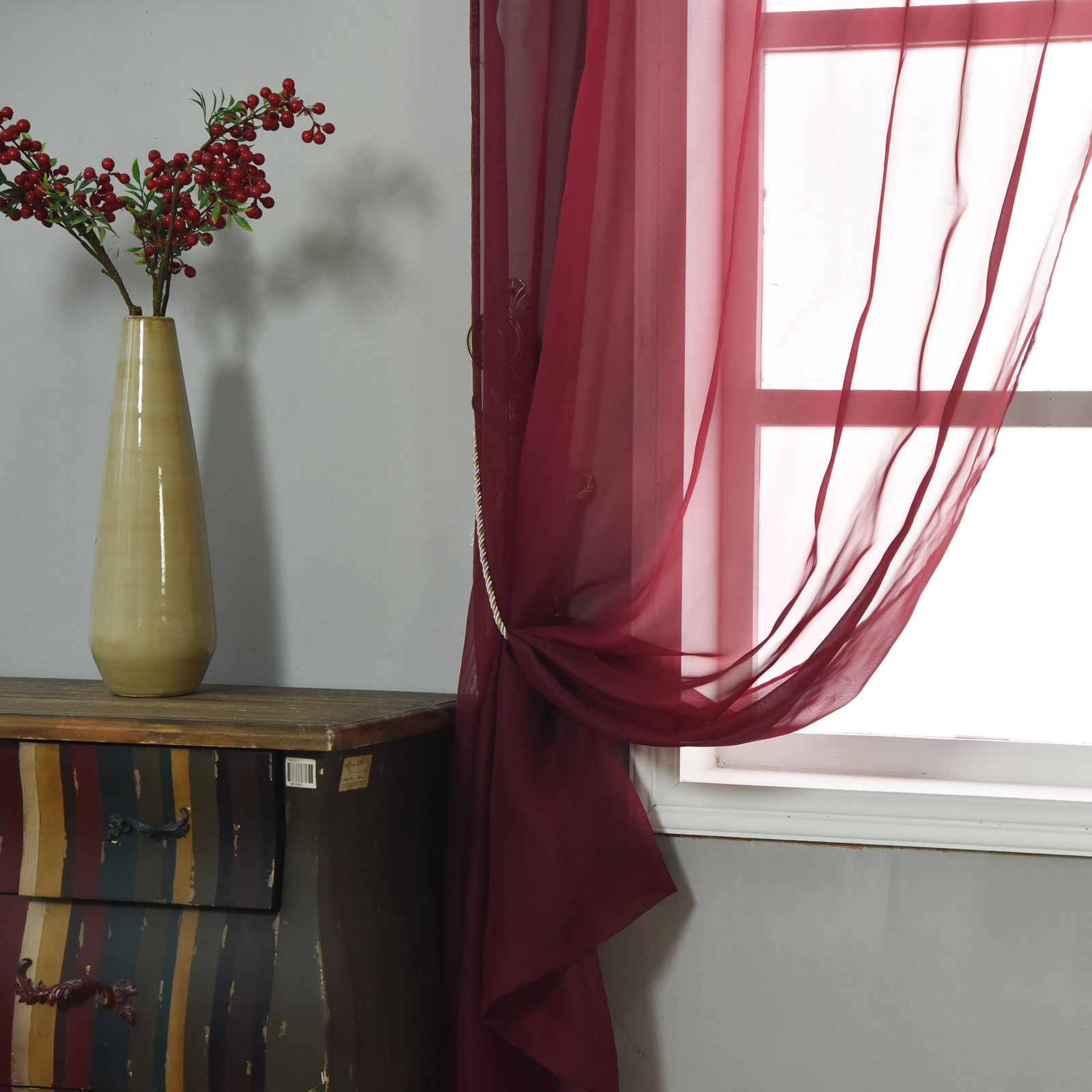Sheer Organza 52 x 108-Inch Window Drapes Curtain 2 Panels Home Party ...