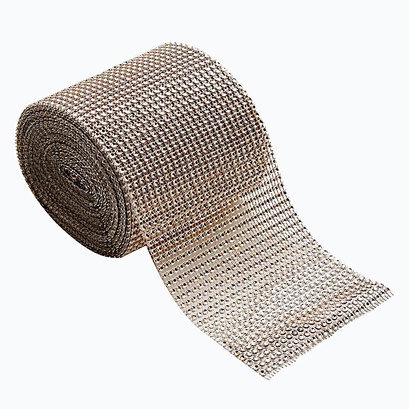 10 yards x 4.5" DIAMOND MESH WRAP ROLL SPARKLE RHINESTONE Crystal ...