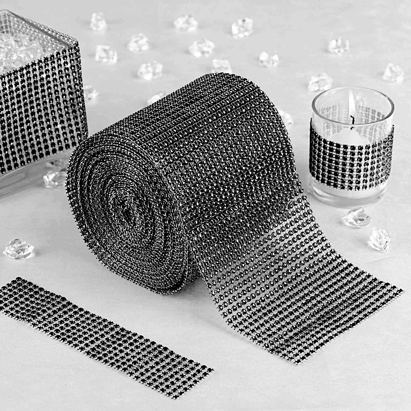 10 yards x 4.5" DIAMOND MESH WRAP ROLL SPARKLE RHINESTONE Crystal ...