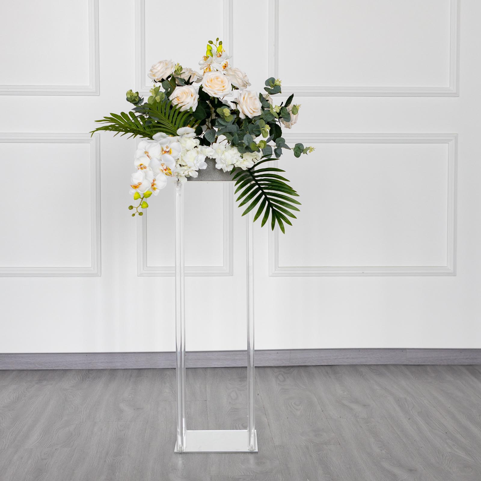 Clear Crystal Rectangular Stand Flower Vase Column Wedding Home ...