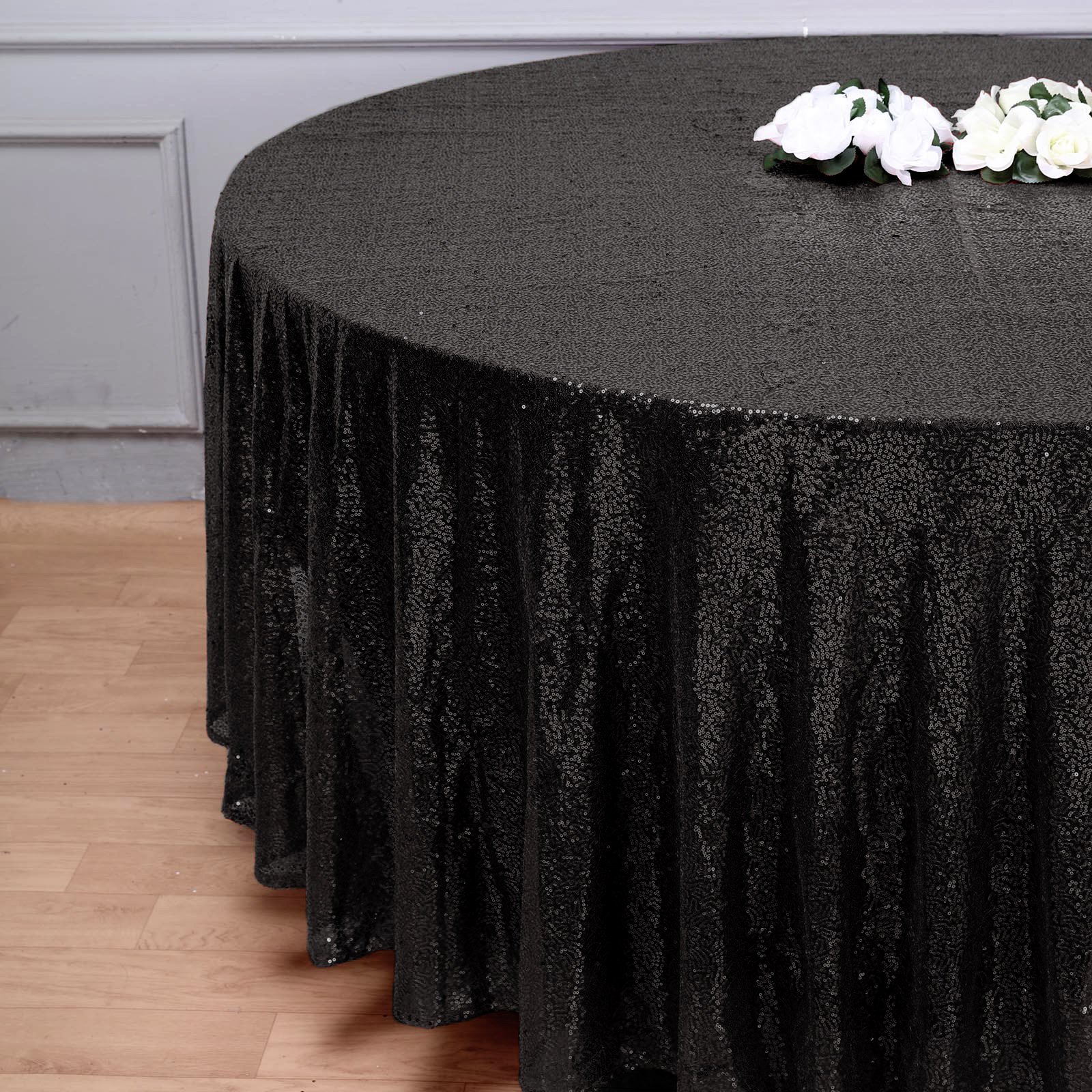 108-Inch Sequin ROUND Tablecloth Dinner Wedding Linens Party Booth ...