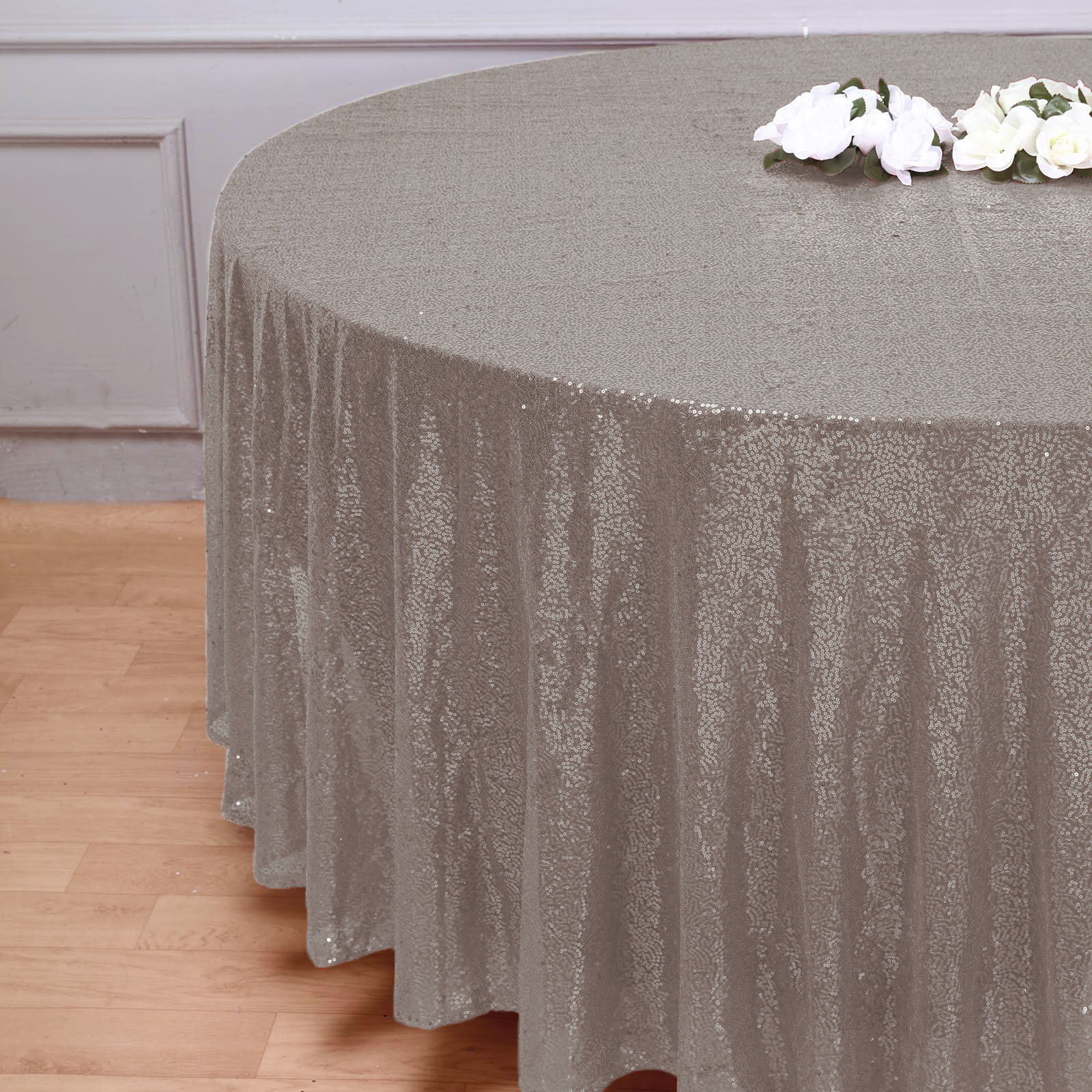 108-Inch Sequin ROUND Tablecloth Dinner Wedding Linens Party Booth ...