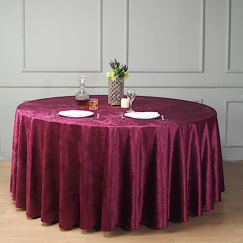120-Inch Round Premium Velvet Tablecloth Wedding Party Home Decorations ...