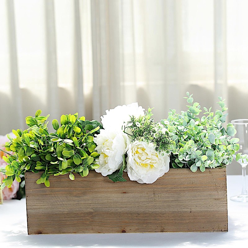 18x6 inches Natural Wood Rustic Rectangular Planter Boxes Party Home ...