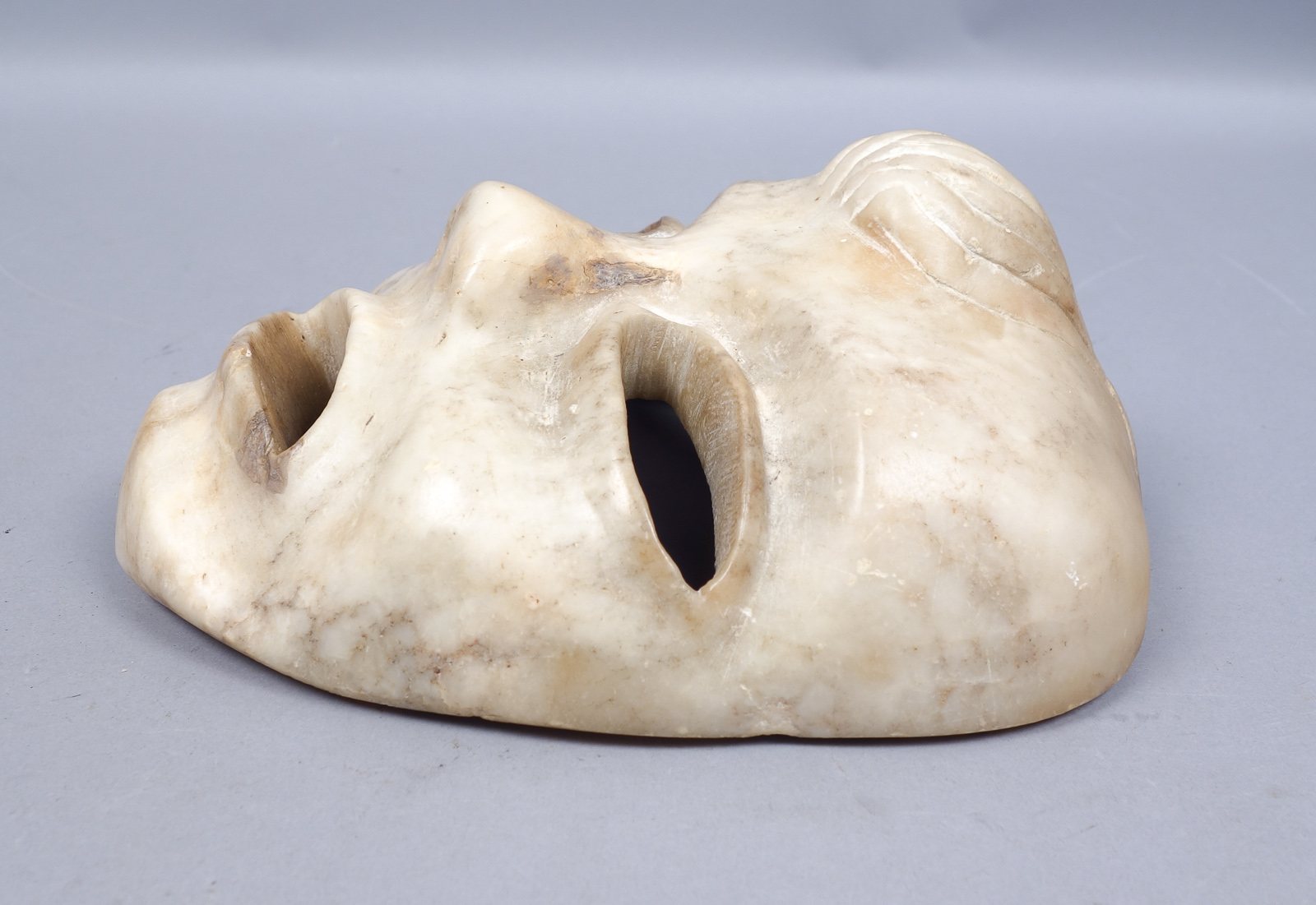 Unusual Estate Found c1900 Carved Alabaster Face Mask Hanging Sculpture ...