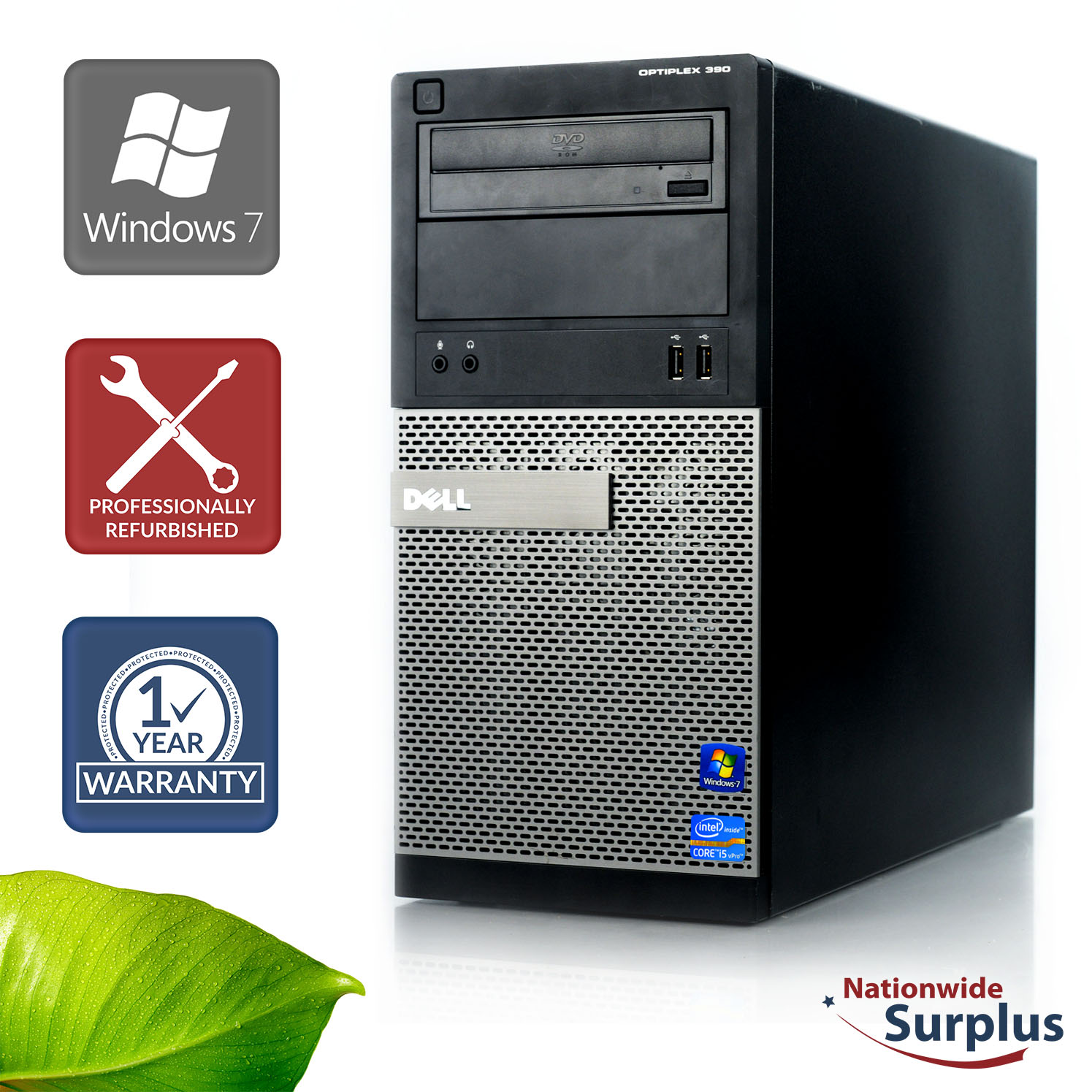 Dell Optiplex 390 MT Intel Core i5-2400 3.1GHz 4GB 500GB Win 7 Pro 1 Yr ...