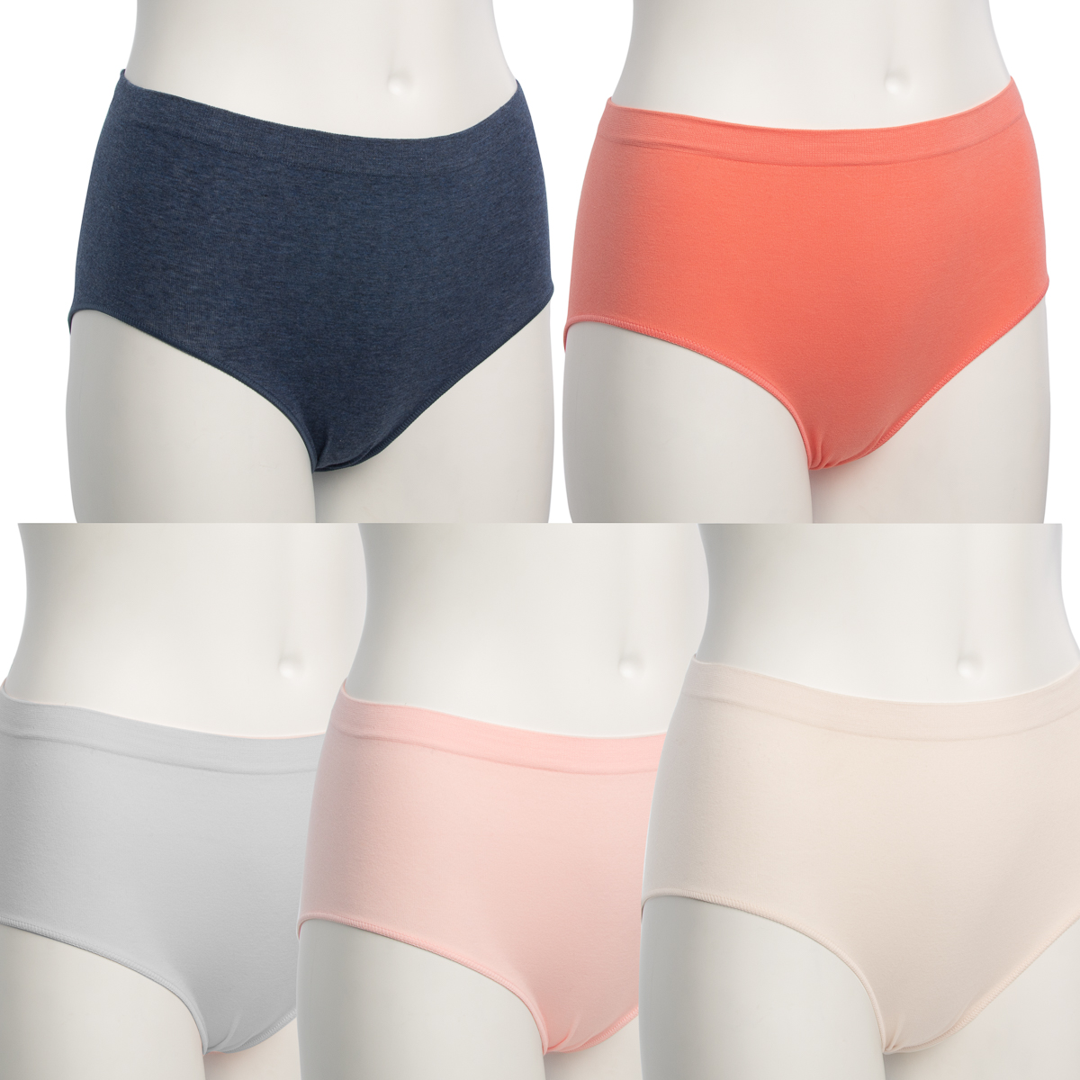 5pk Carole Hochman Women Underwear Seamless Panties Cotton Briefs Full 5pk-carole-hochman-women-underwear-seamless-panties-cotton-briefs-full