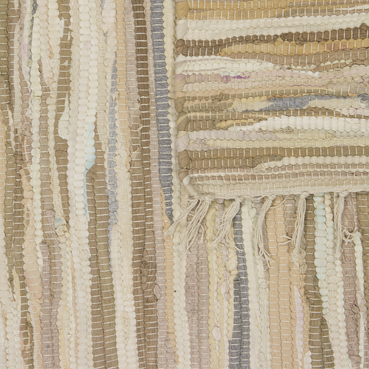 Chindi 4' x 6' Area Variegated Recycled Rag Rug Multi-Color Natural ...