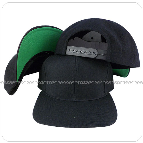 vintage retro solid black blank plain snapback hat cap