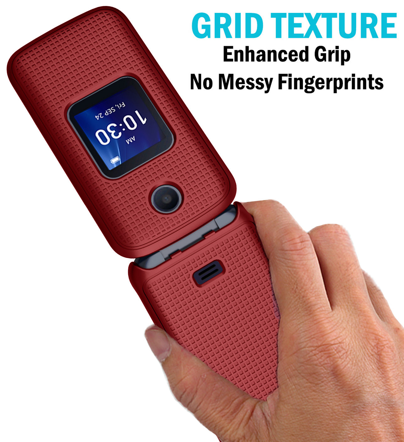 Grid Texture Hard Shell Case Cover for Alcatel Go Flip 4, TCL FLIP Pro ...