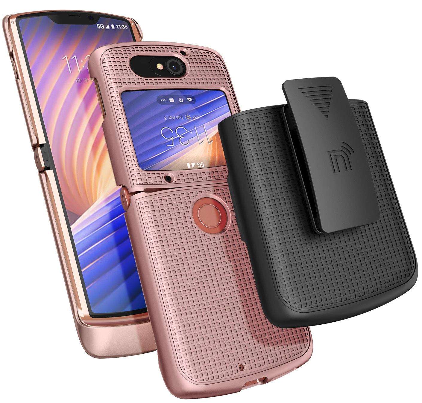 Hard Case Cover + Belt Clip Holster Combo for Motorola RAZR 5G Flip ...