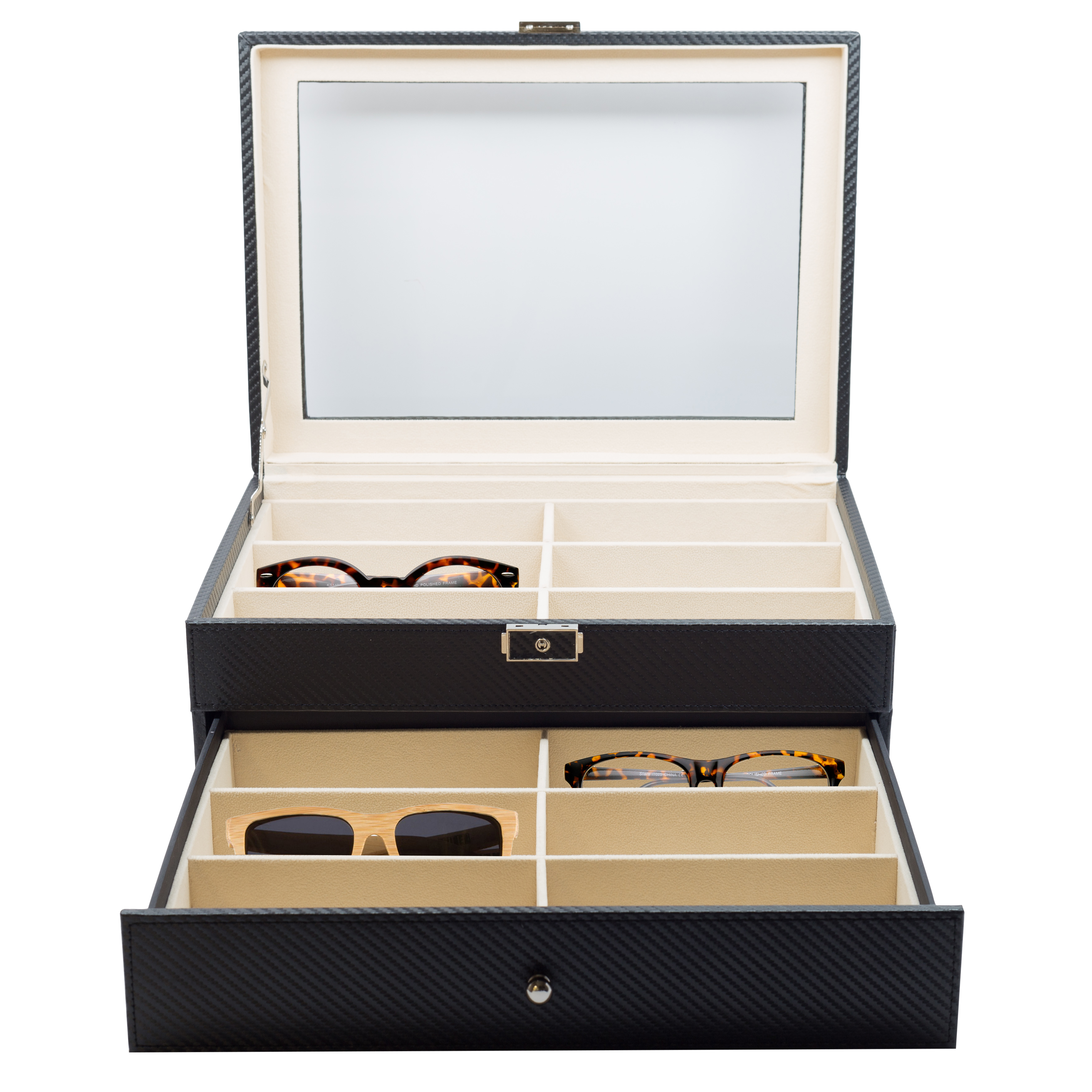 12 BLACK EYEGLASS SUNGLASS OVERSIZED STORAGE DISPLAY CASE GLASSES 12 BLACK EYEGLASS SUNGLASS OVERSIZED STORAGE DISPLAY CASE GLASSES