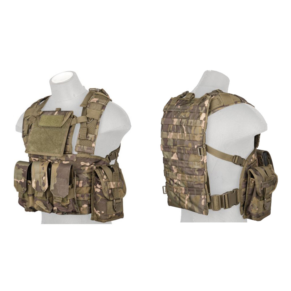 Lancer Tactical CA-307 Modular Chest Rig PALS MOLLE Vest and Hydration ...