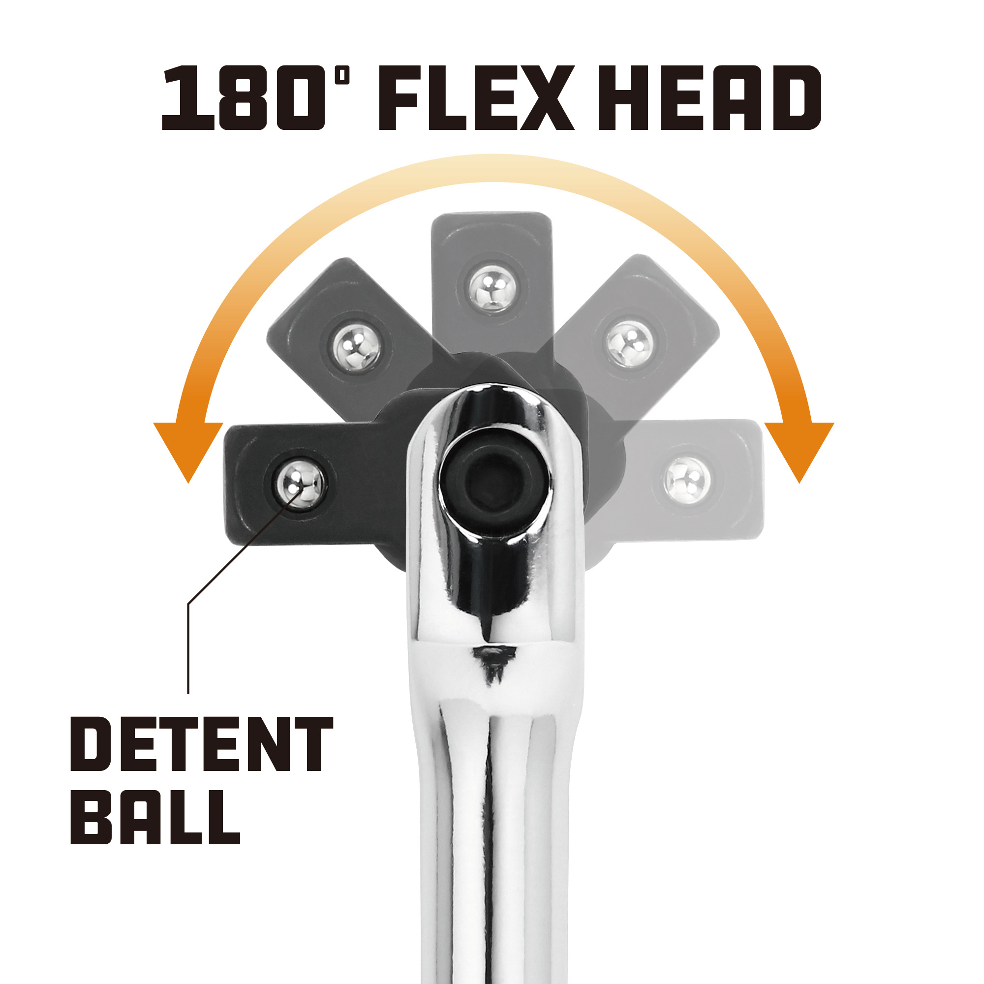 Powerbuilt 1/2" Drive 18" Breaker Bar with Flex Head Chrome Vanadium ...