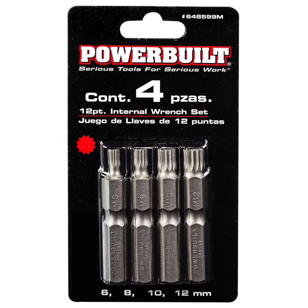 Powerbuilt 4 Piece 12 Point Internal Bit Set - 648599 | eBay