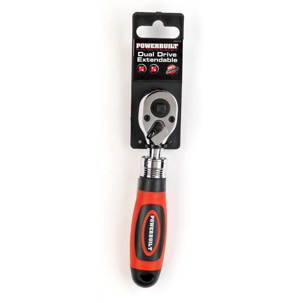 Powerbuilt 1/4-Inch x 3/8-Inch Drive Dual-Head Extendable Ratchet ...