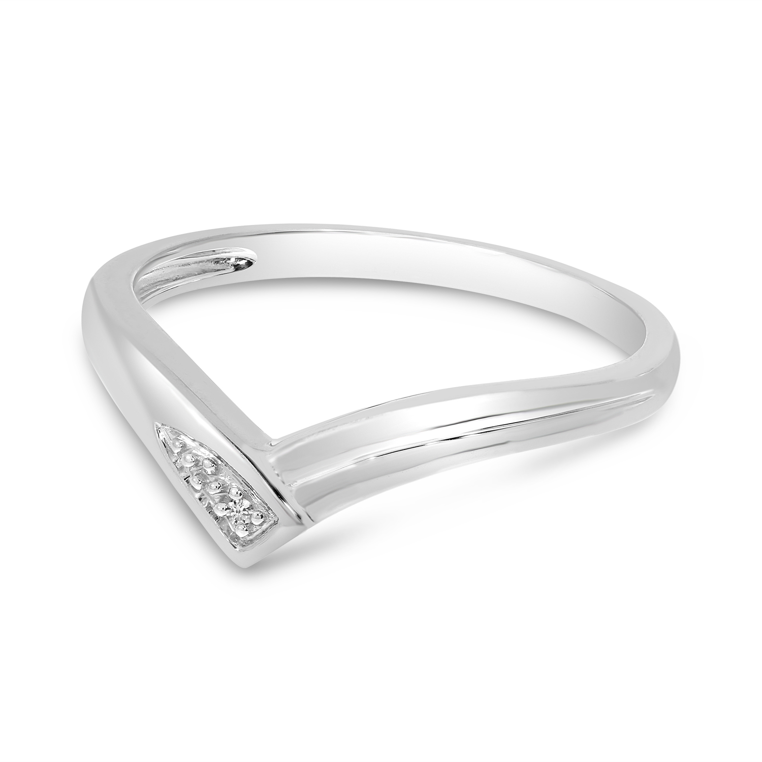 14K White Gold Diamond Chevron Ring | eBay