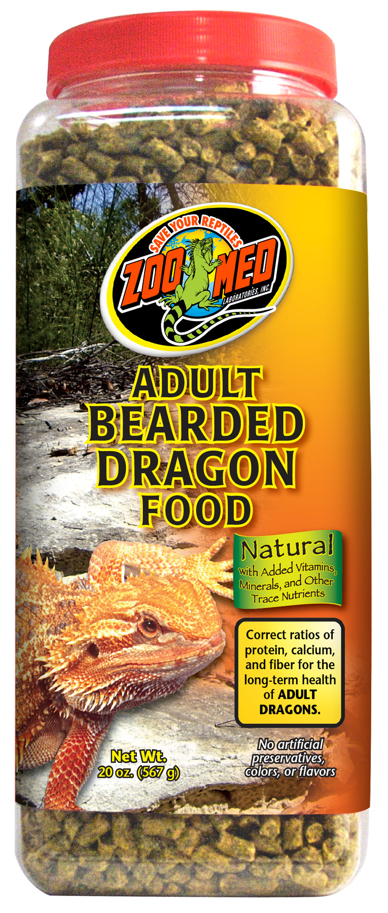 Zoo Med Natural Adult Bearded Dragon Food with Dandelion 20-Ounce ...