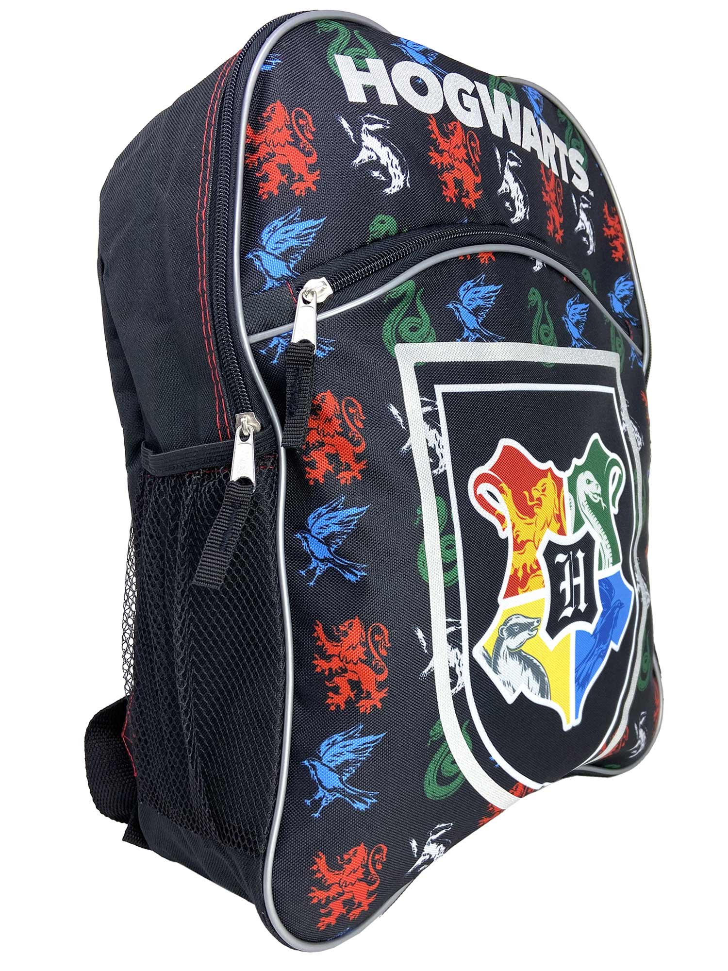 Harry Potter Backpack 16" Hogwarts Crest Black with Front Pocket | eBay