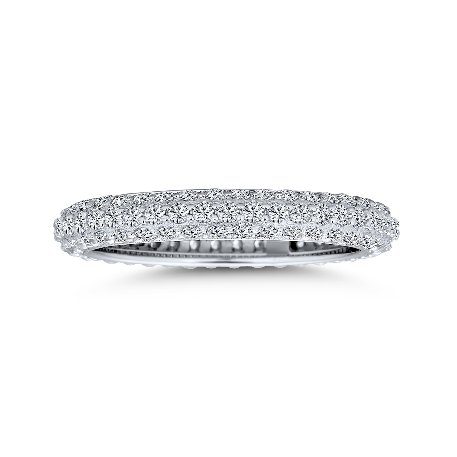 CZ Eternity Wedding Dome Band Ring Gold Plated Sterling Silver | eBay