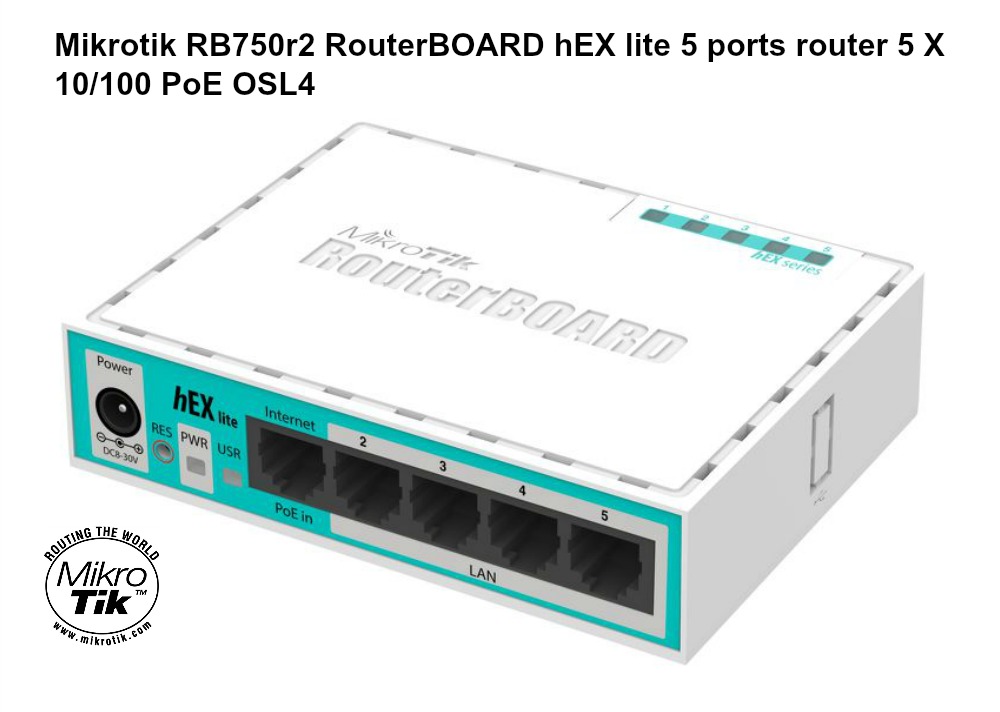 Mikrotik RB750r2 RouterBOARD hEX lite 5 ports router 5 X 10/100 PoE ...