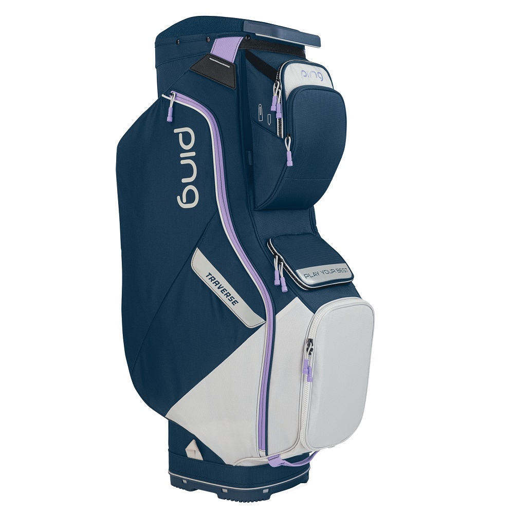 Ping Traverse Cart Bag '21 14 Dividers "Navy/Light Grey/Lavender" for ...