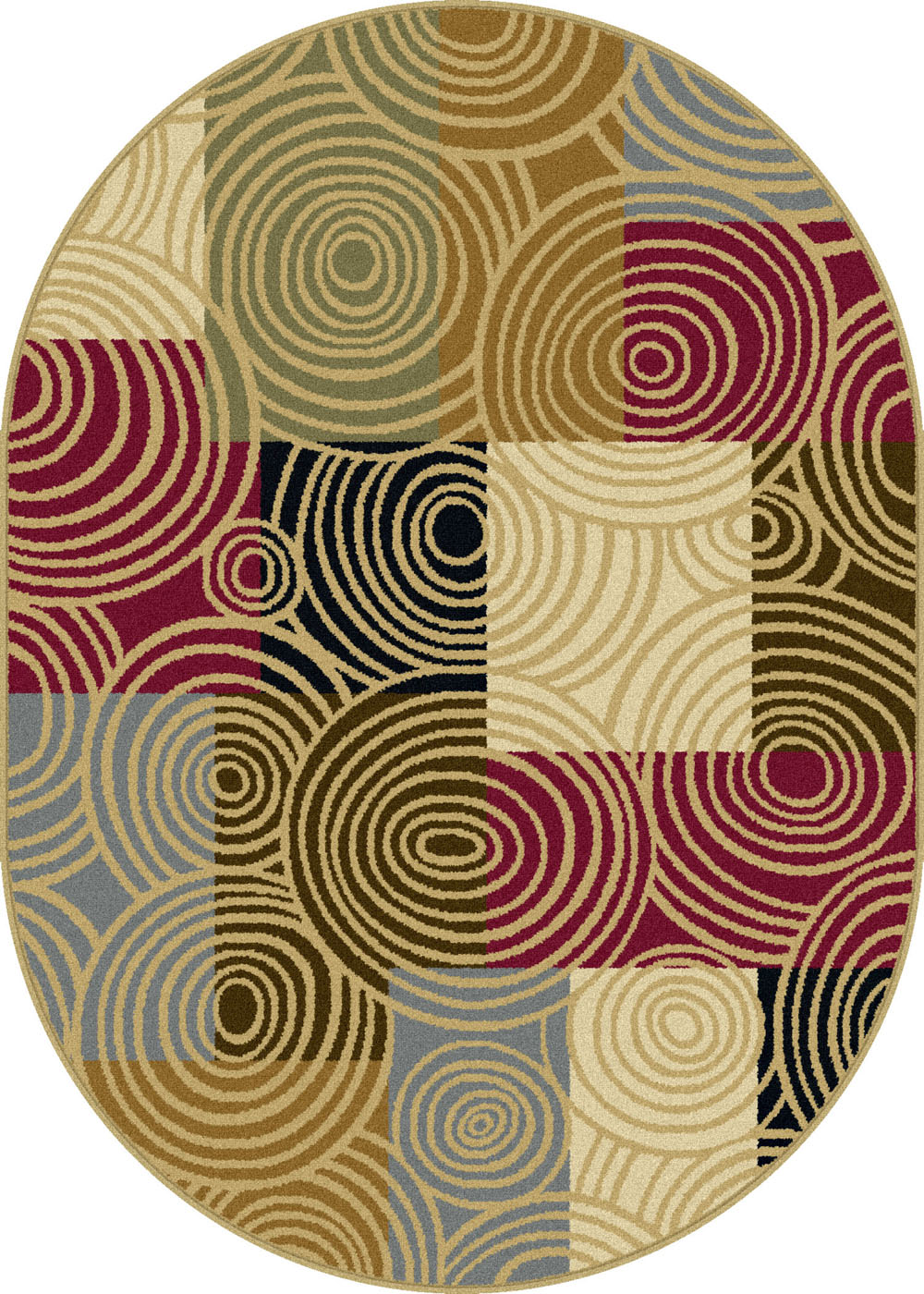 Multi-Color Contemporary Circles Area Rug Swirls Abstract Squares ...