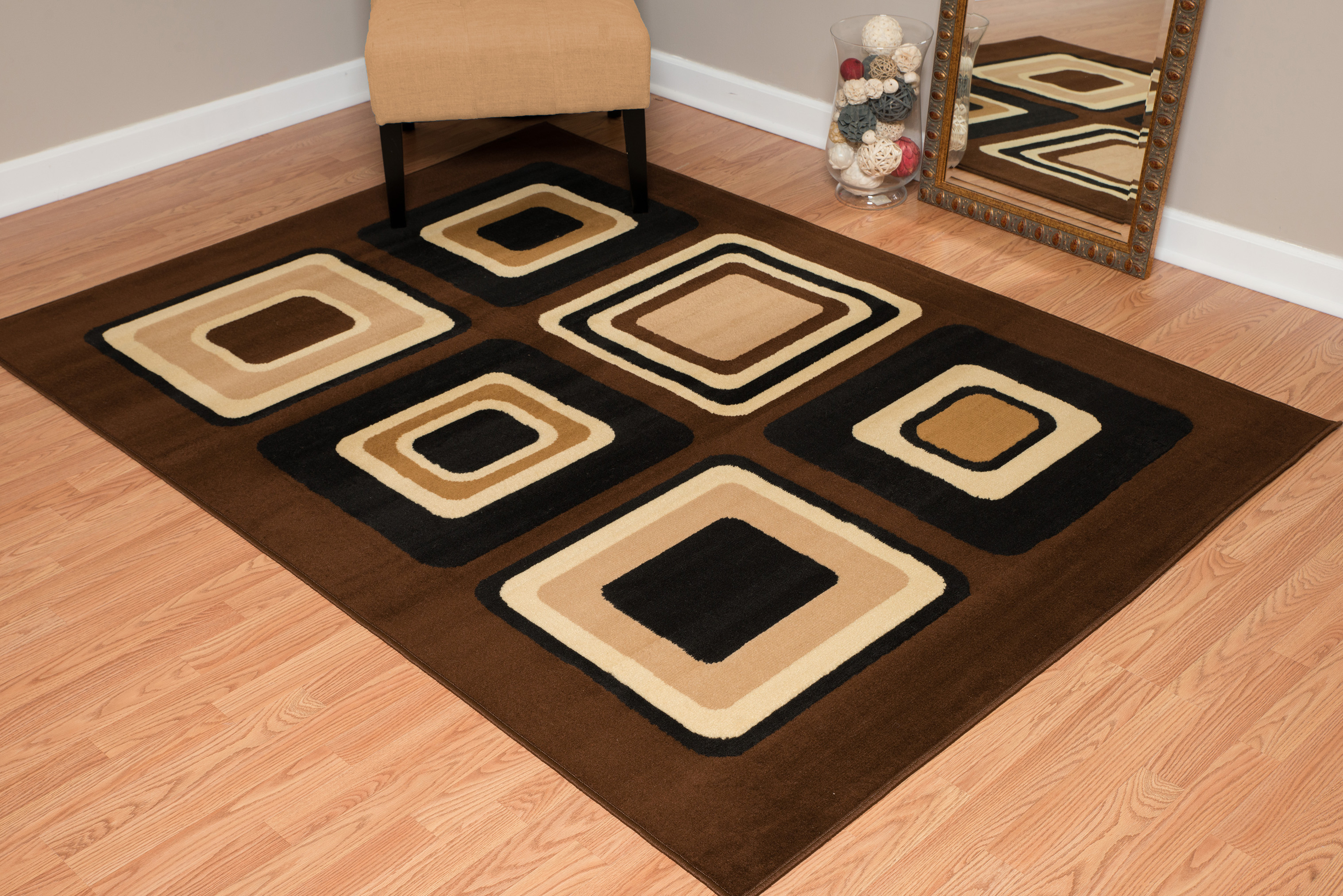 Designer Home Soft Contemporary Indoor Modern Area Rug Abstract Boxes ...
