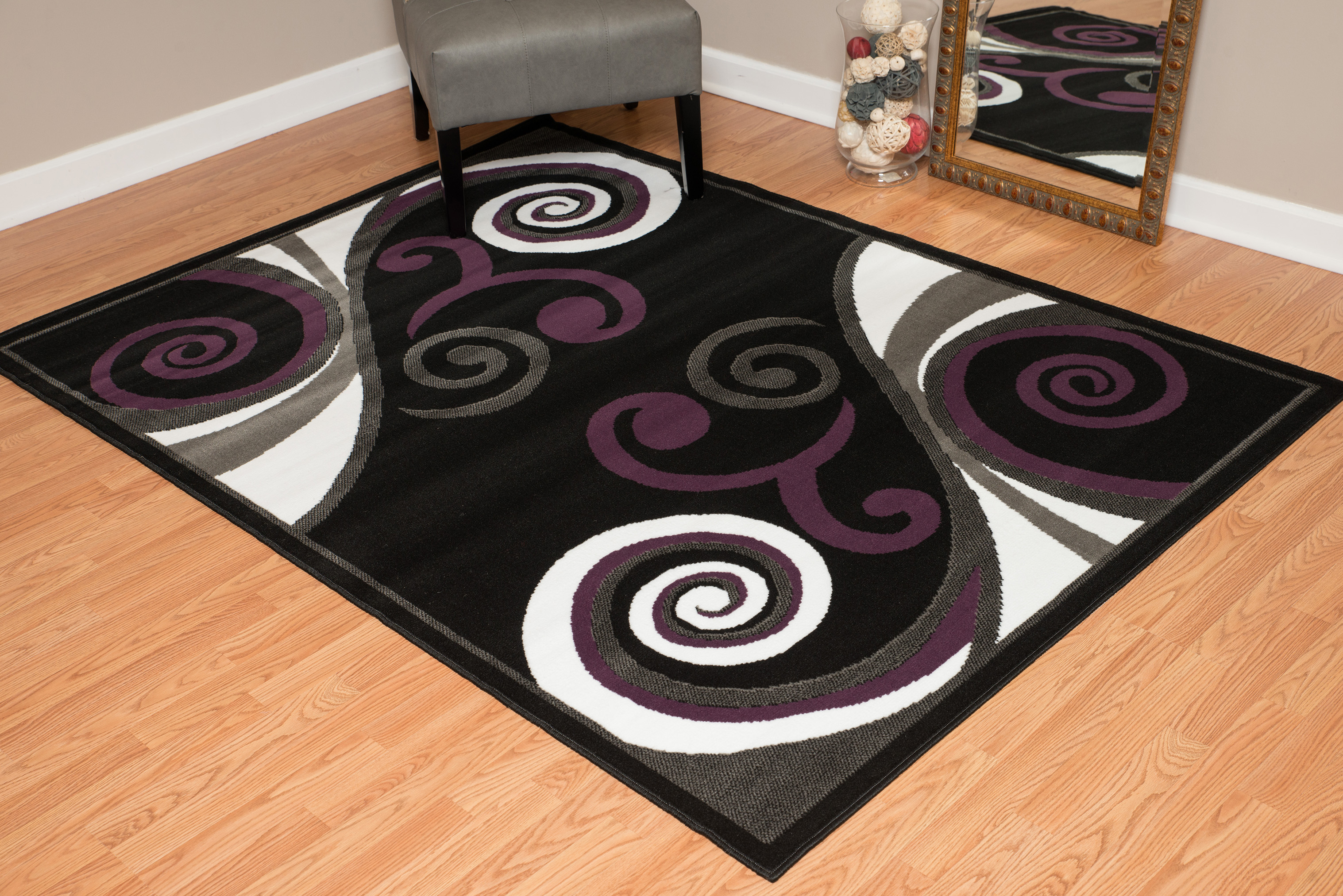 Designer Home Cowboy Area Rug 851-10534 Billow Burgundy Swirls Curves ...