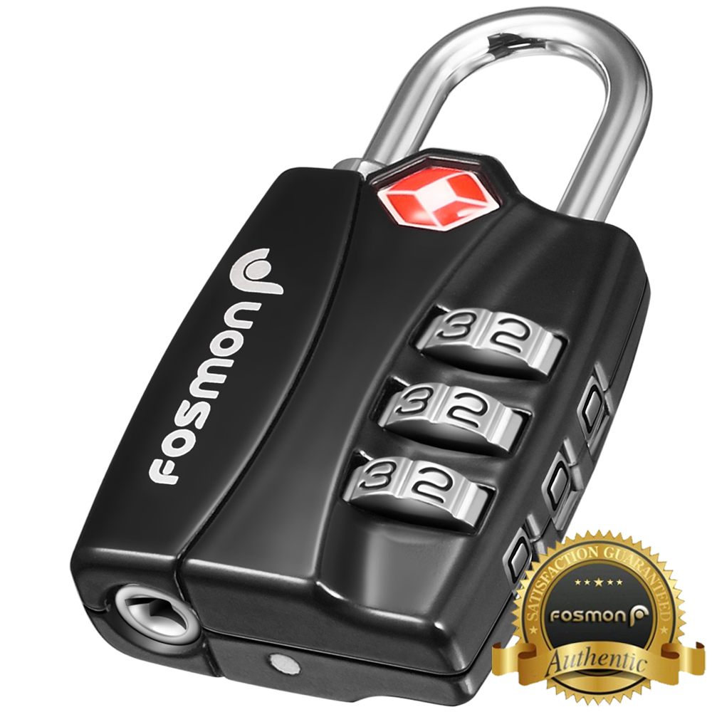 Fosmon TSA Approved Luggage Locks Alert Indicator [3 Digit Combination ...