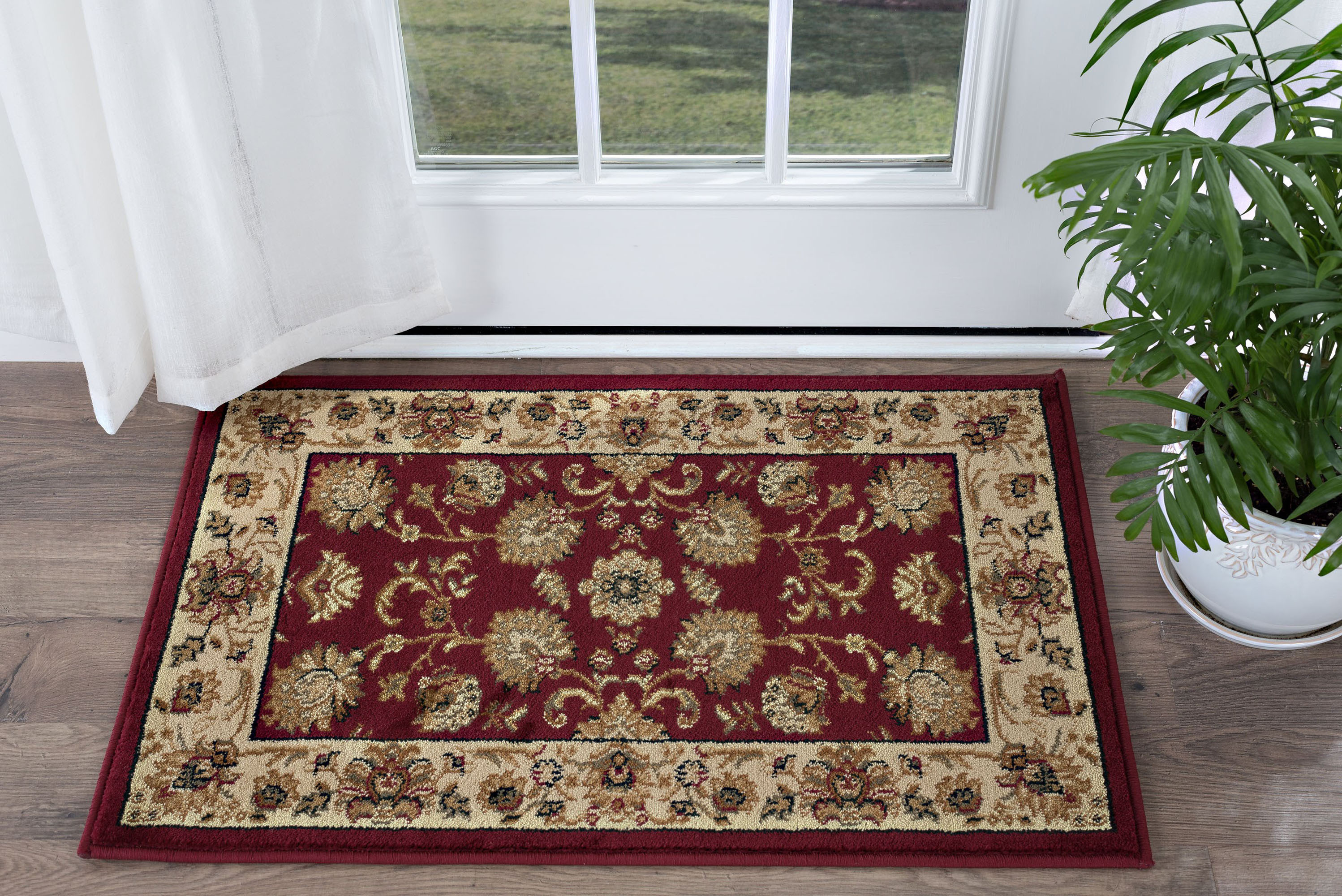 Red Traditional Oriental Bordered 2x3 Area Rug Scrolls Carpet: Actual 2 ...