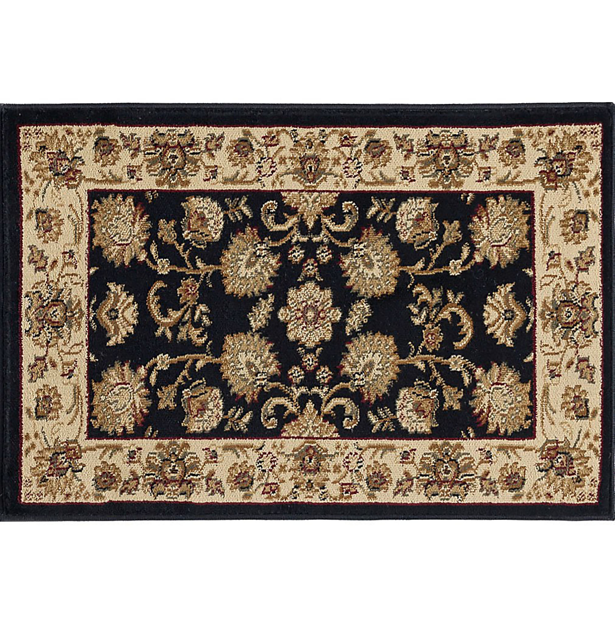Black Traditional Oriental Bordered 2x3 Area Rug Scrolls Carpet: Actual ...