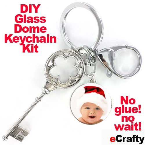 DIY Quick Glass Dome Key Rings Kit from eCrafty.com – DIY Jewelry ...
