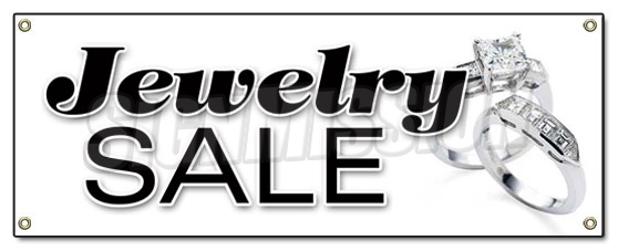 JEWELRY SALE BANNER SIGN signs store jeweler huge 50% save store wide ...