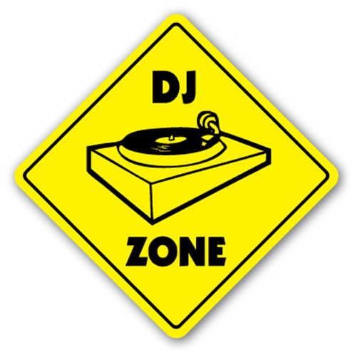 DJ ZONE Sign signs turntables gear lighting mixer music disc jockey ...