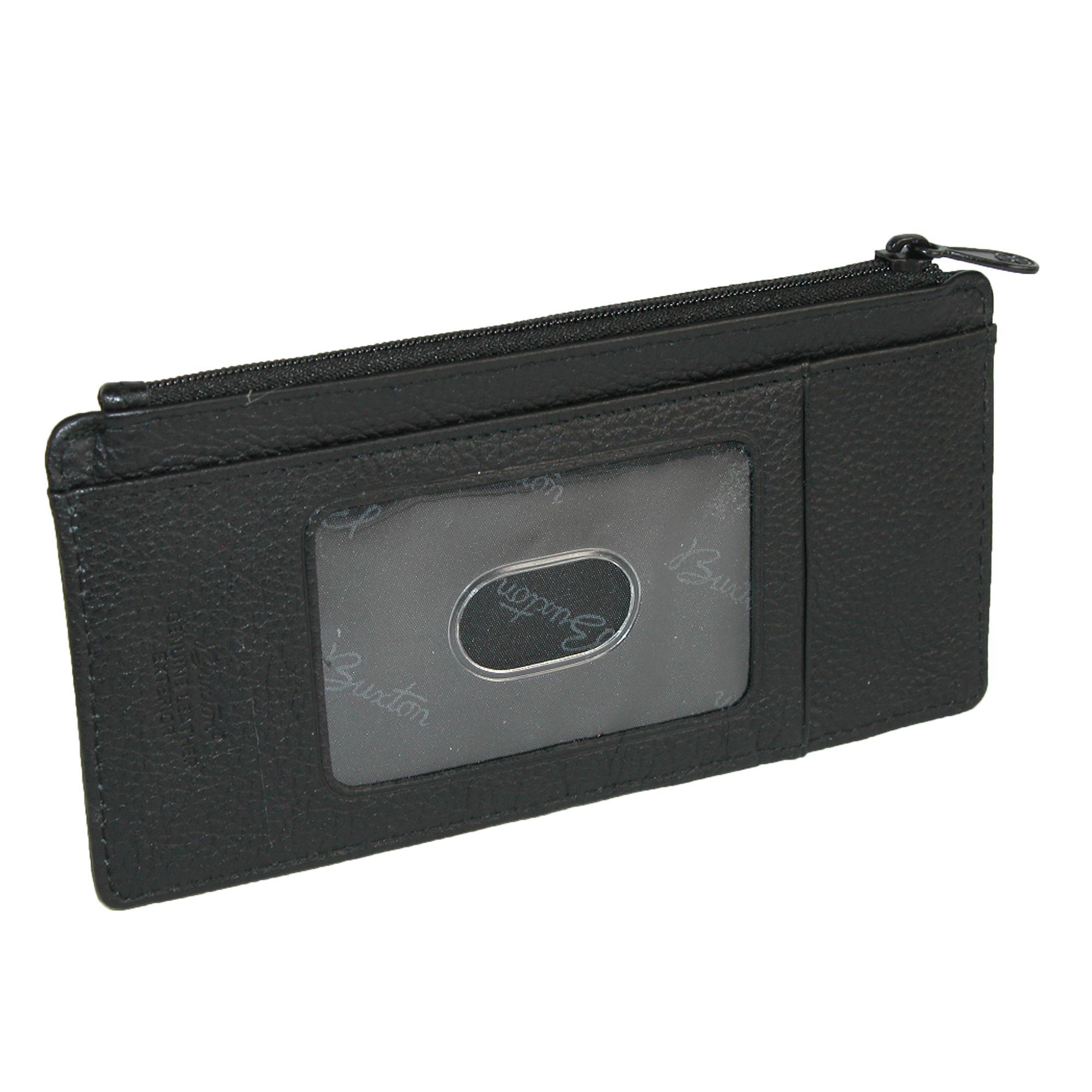New Buxton Women s Leather Thin Card Case Wallet EBay