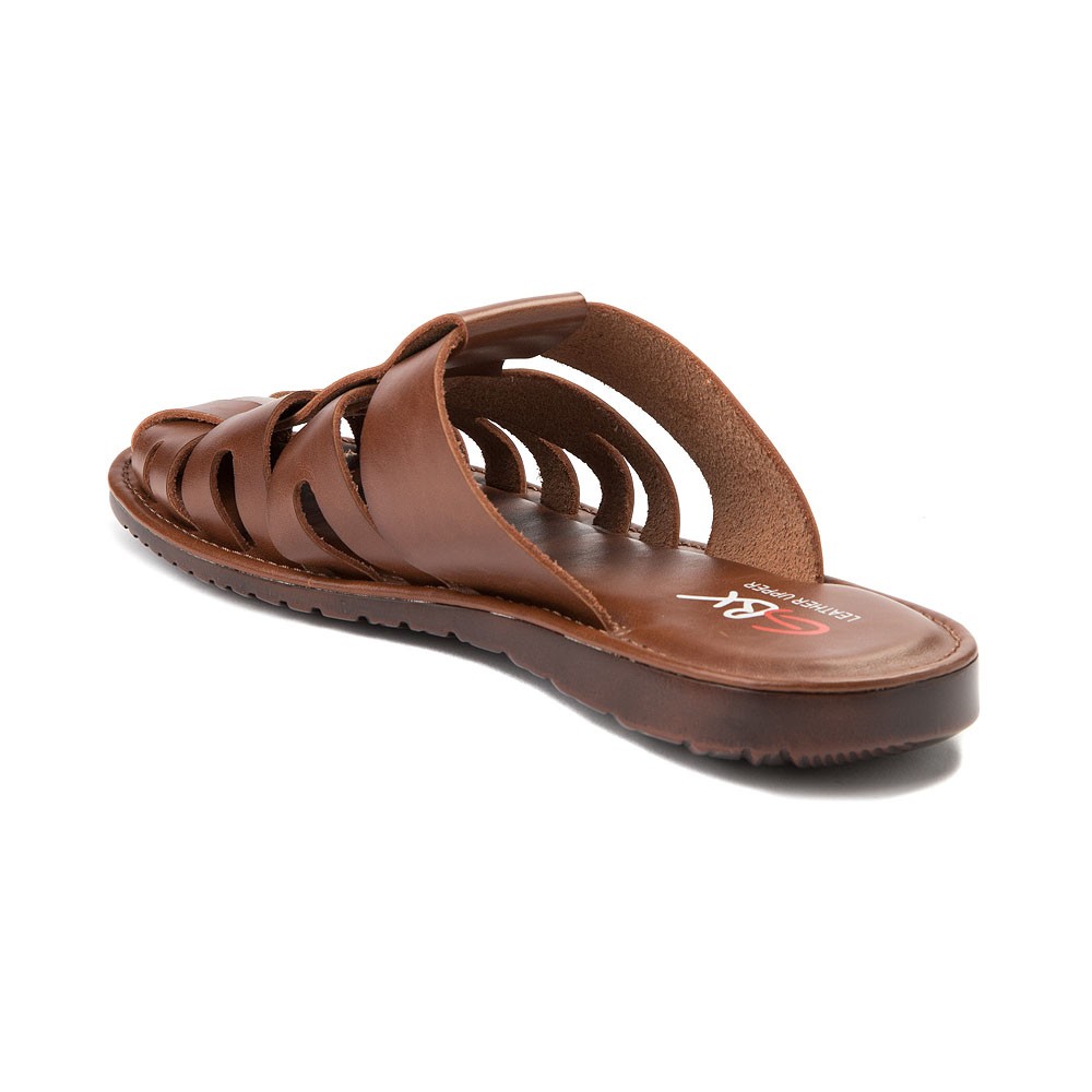 GBX Shae Men's Leather Fisherman Slide Sandals Closed Toe Mule Slides ...