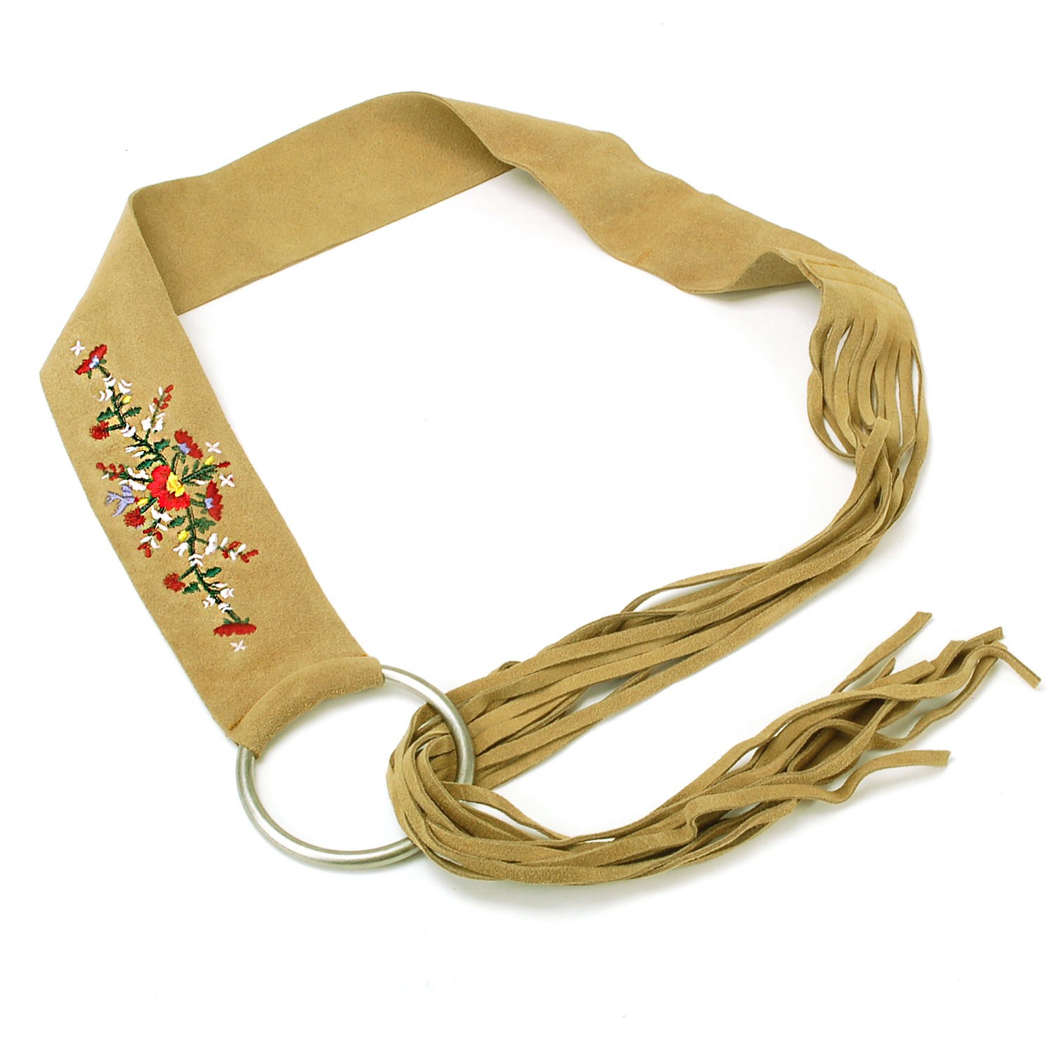 Womens Casual Genuine Leather Boho Suede Western Fringe Wide Strap ...