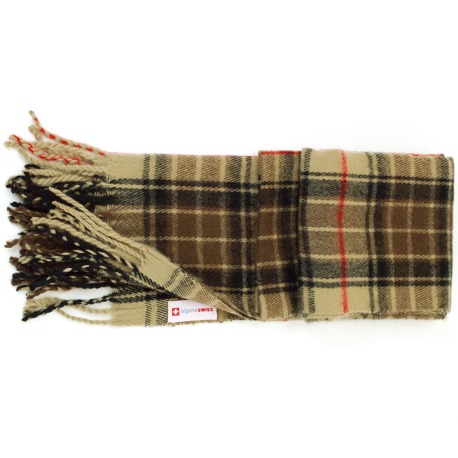 Alpine Swiss Mens Plaid Scarf Soft Winter Scarves Unisex Gray Stripe ...