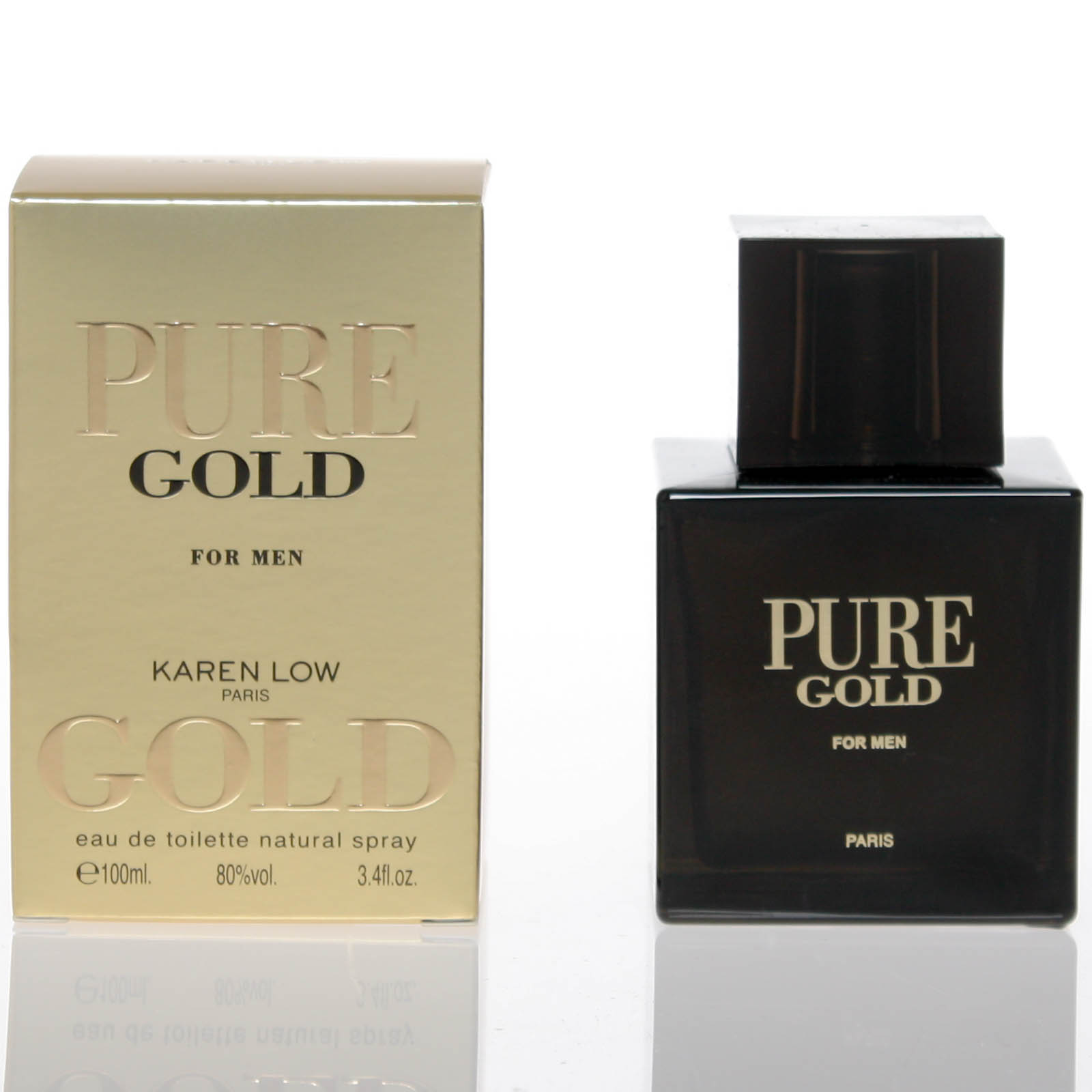 PURE GOLD by Karen Low 3.3 / 3.4 oz edt Cologne Spray for Men (NIB ...